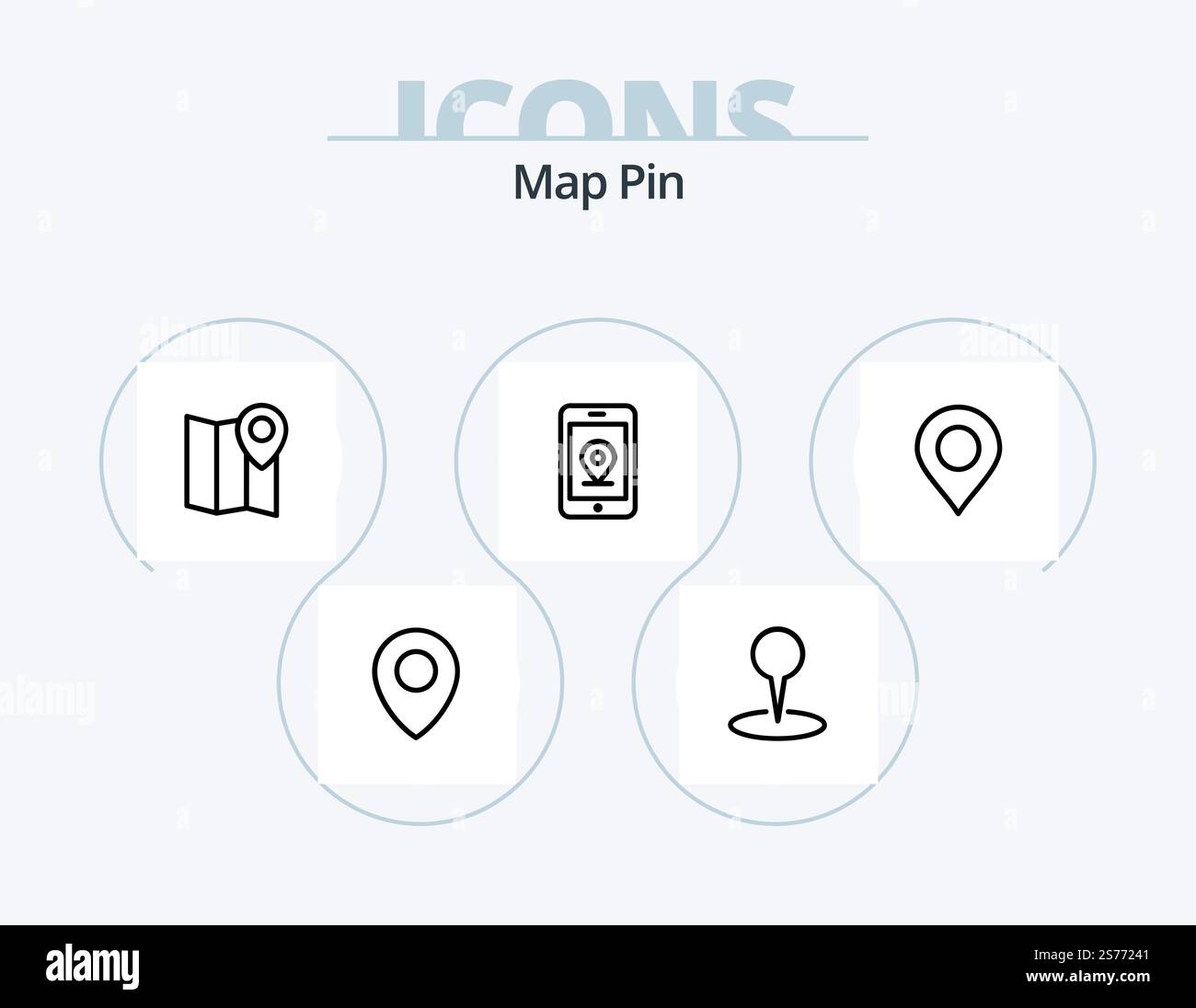 Map Pin Line Icon Pack 5 Icon Design. pin. cloud. location. pin. map ...