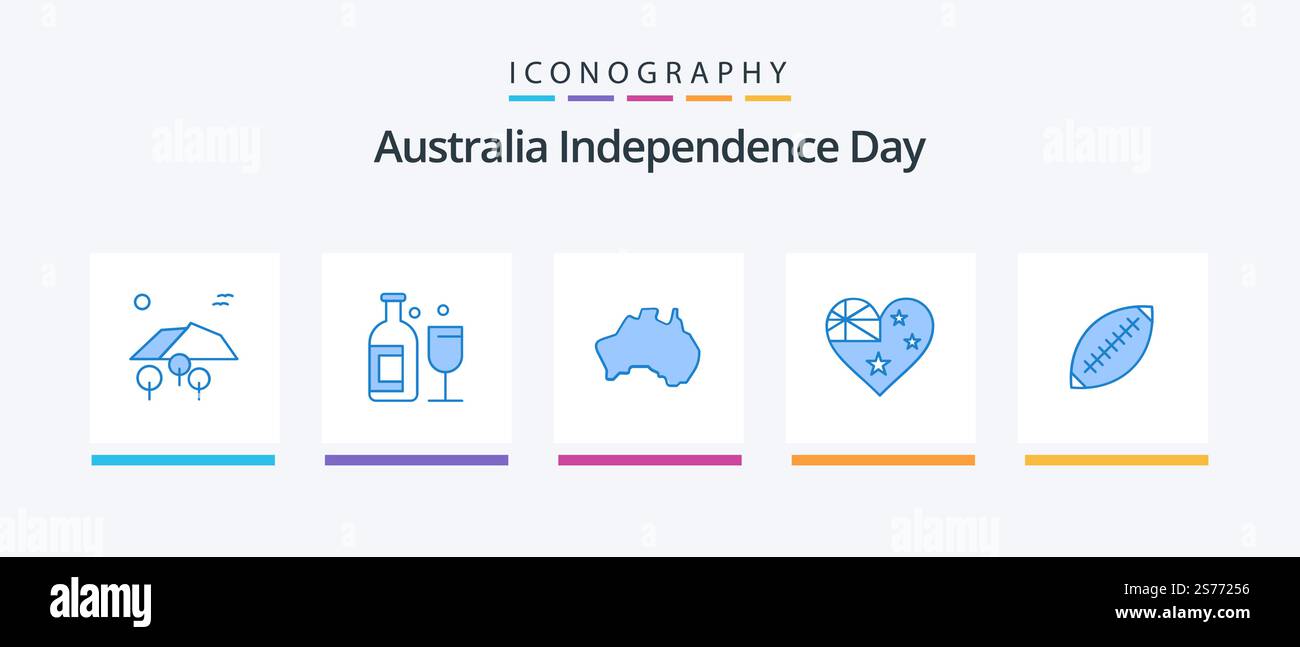 Australia Independence Day Blue 5 Icon Pack Including afl. flag ...