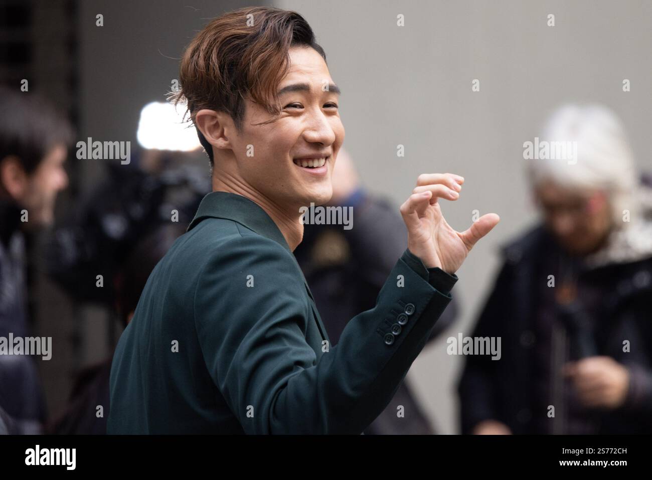 Milan, Italy. 18th Jan, 2025. Iwamoto Hikaru arrives at the Dolce ...