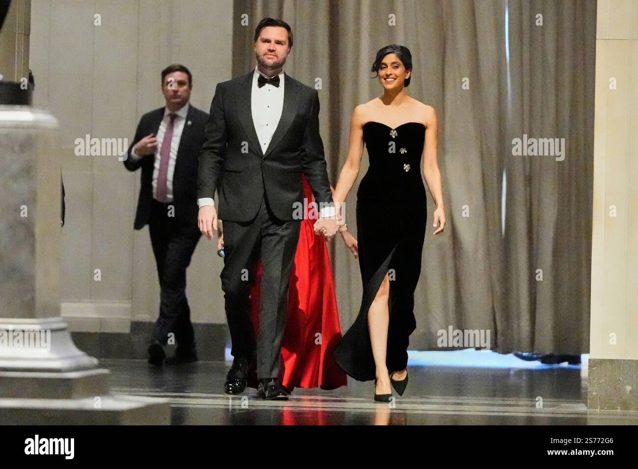 Vice President-elect JD Vance, left, and his wife, Usha Vance, arrive ...