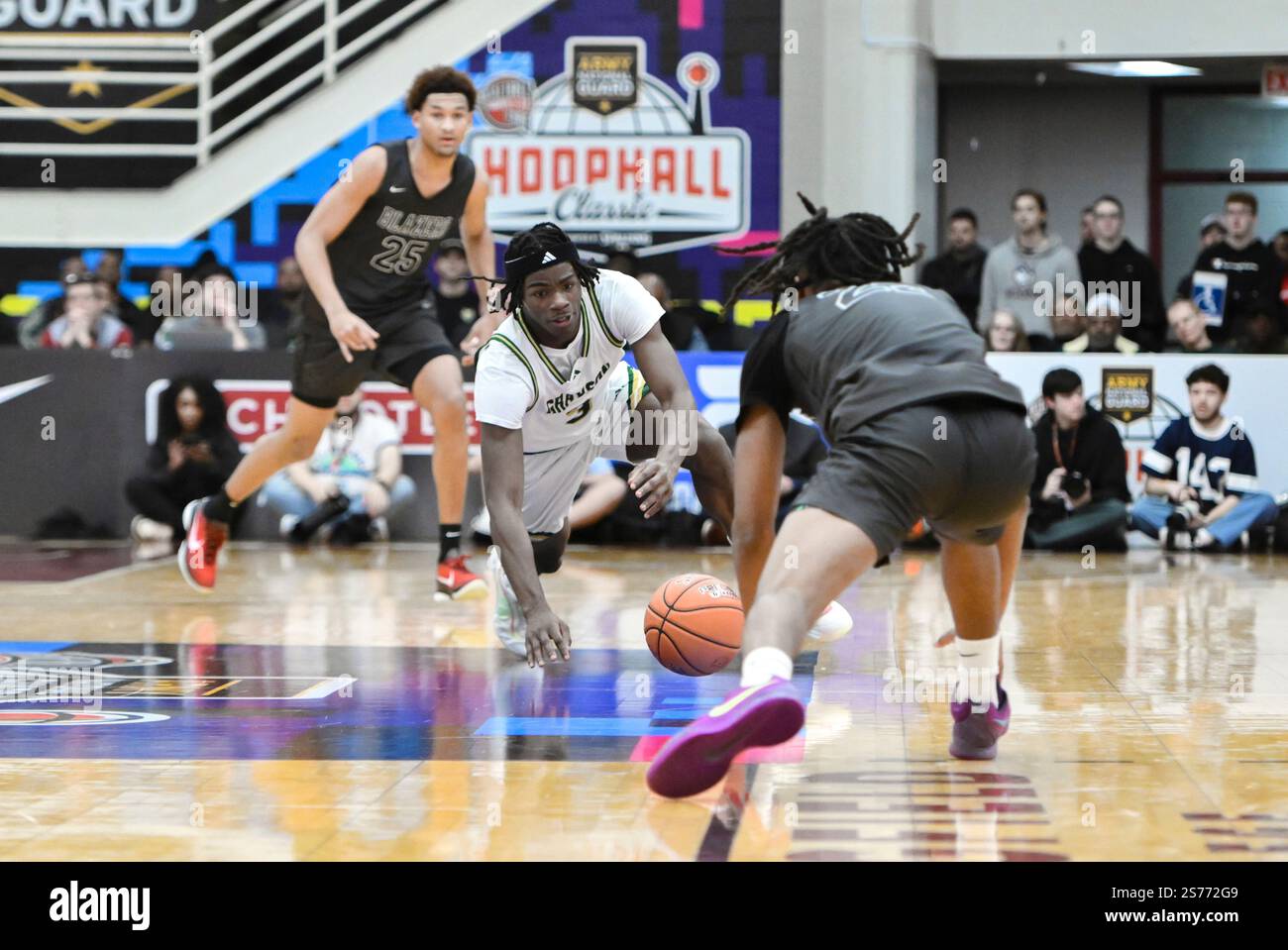 SPRINGFIELD, MA - JANUARY 18: Caleb Holt of Grayson (3) tries to gain ...