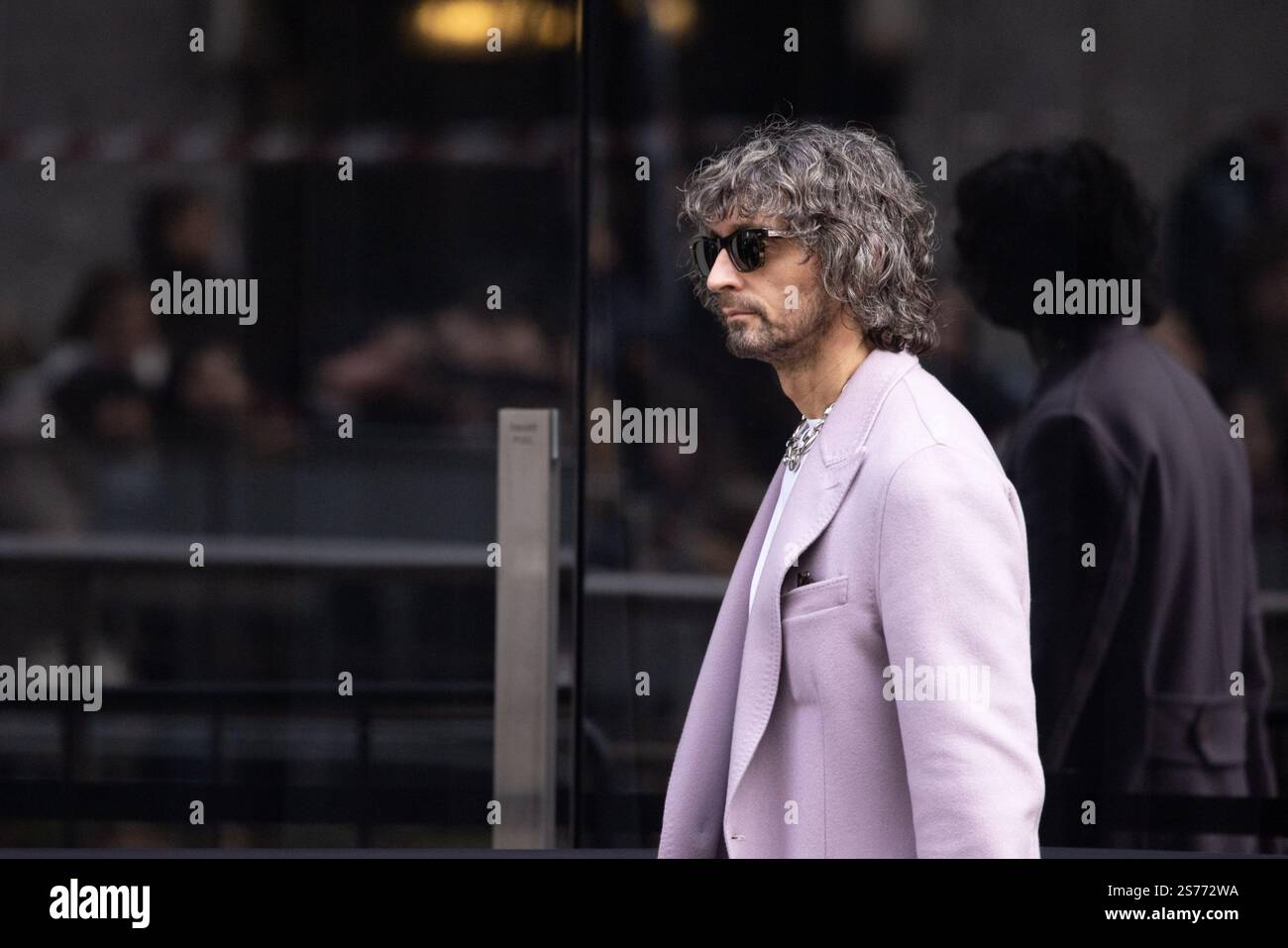 Simone Marchetti is seen leaving the Dolce & Gabbana fashion show ...