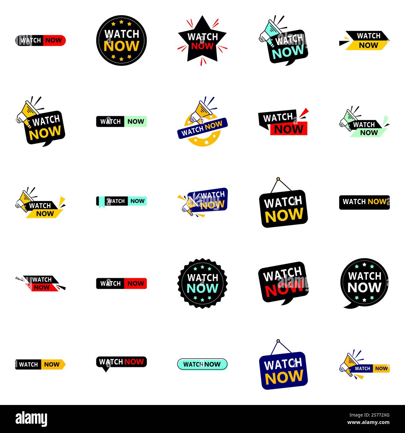 25 Eye-catching Watch Now Banners to Help You Stand Out Stock Vector ...