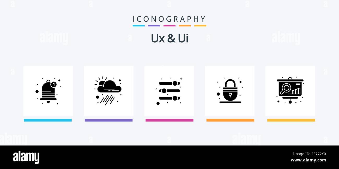 Ux And Ui Glyph 5 Icon Pack Including chart. web. options. security ...
