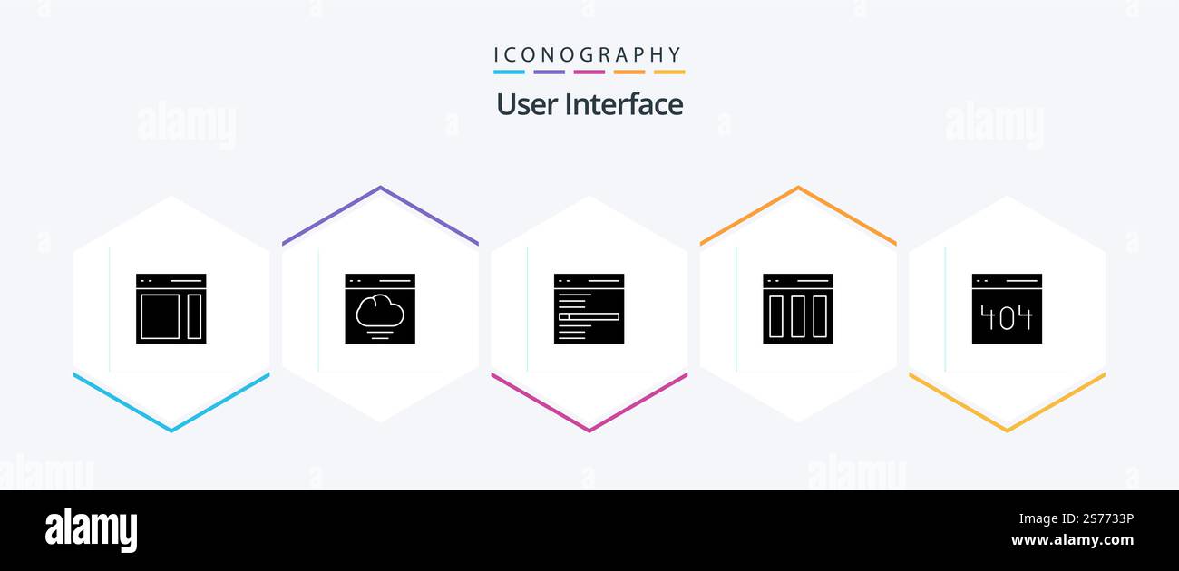 User Interface 25 Glyph icon pack including content. columns. user ...