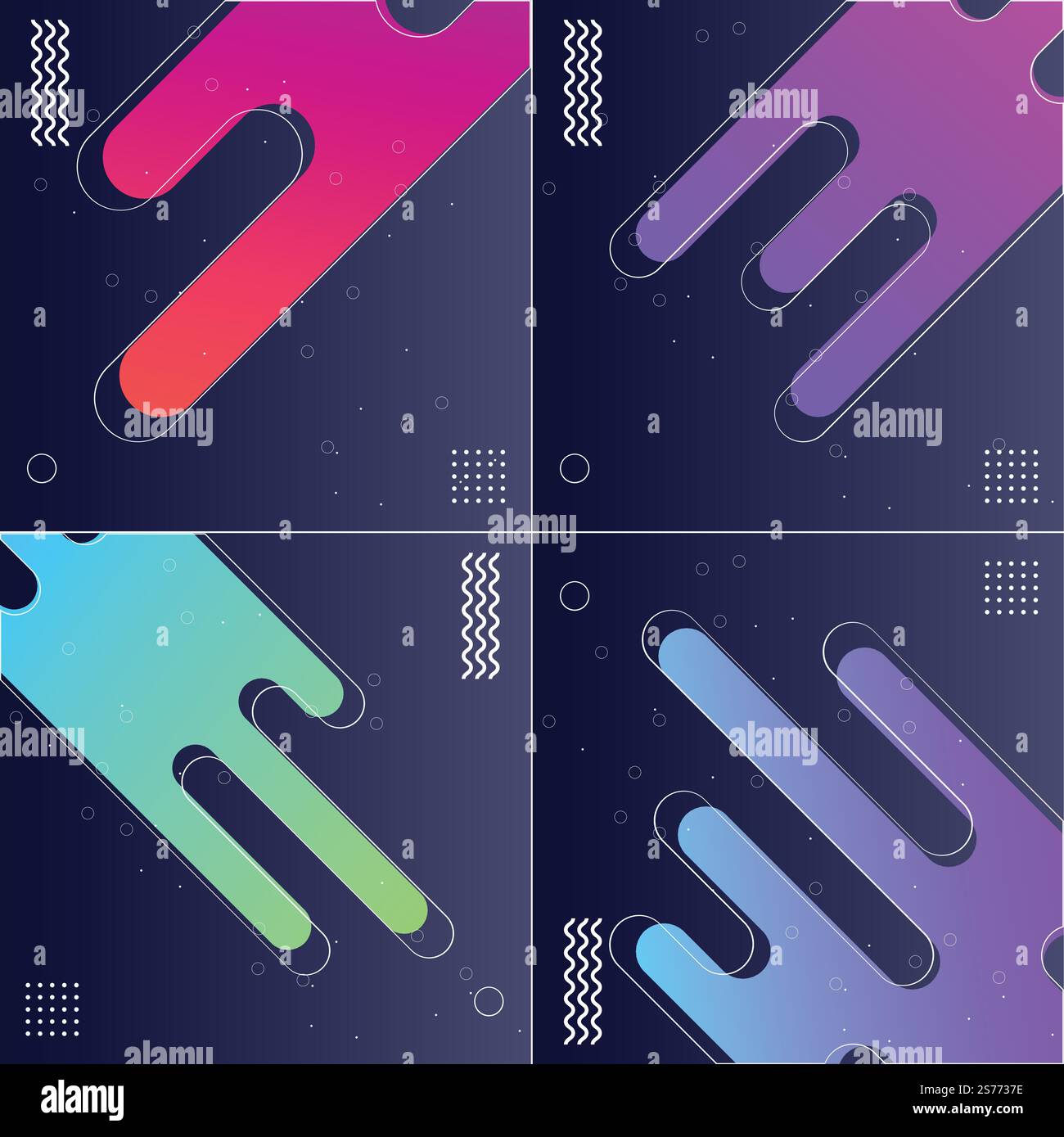 Pack of 4 Abstract Backgrounds in Color Vector Illustrations Stock ...