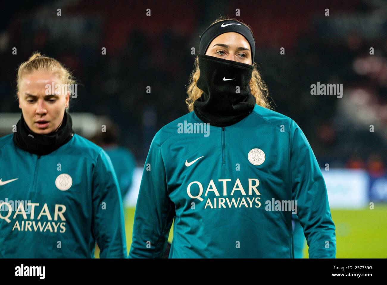 Eva Gaetino of Paris Saint Germain warms up ahead of the Women's French ...