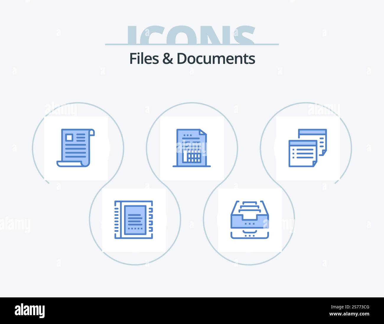 Files And Documents Blue Icon Pack 5 Icon Design. document. account ...