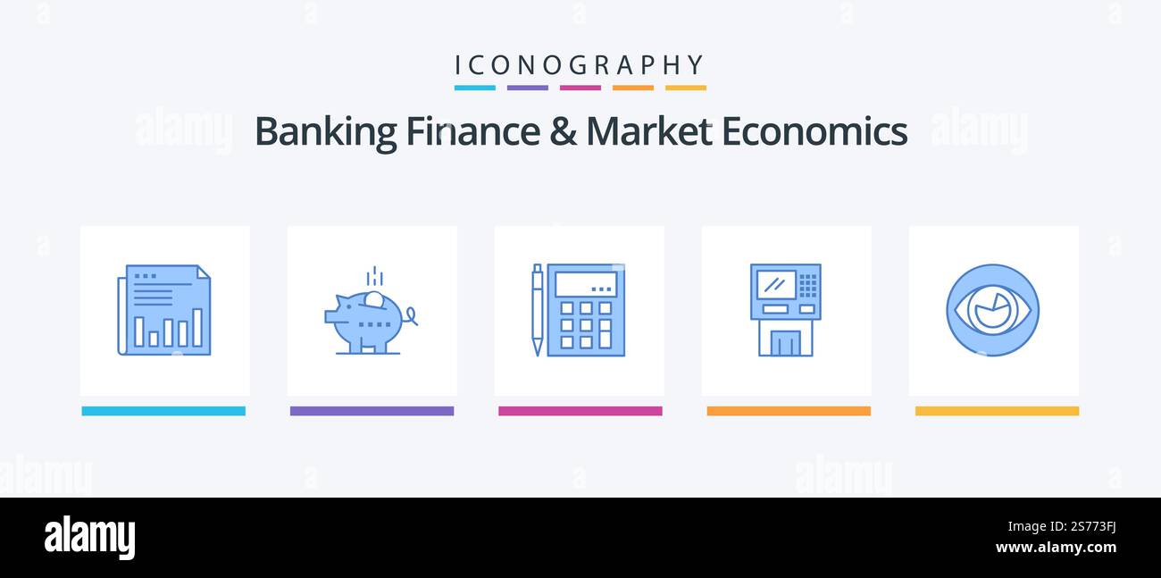 Banking Finance And Market Economics Blue 5 Icon Pack Including ...