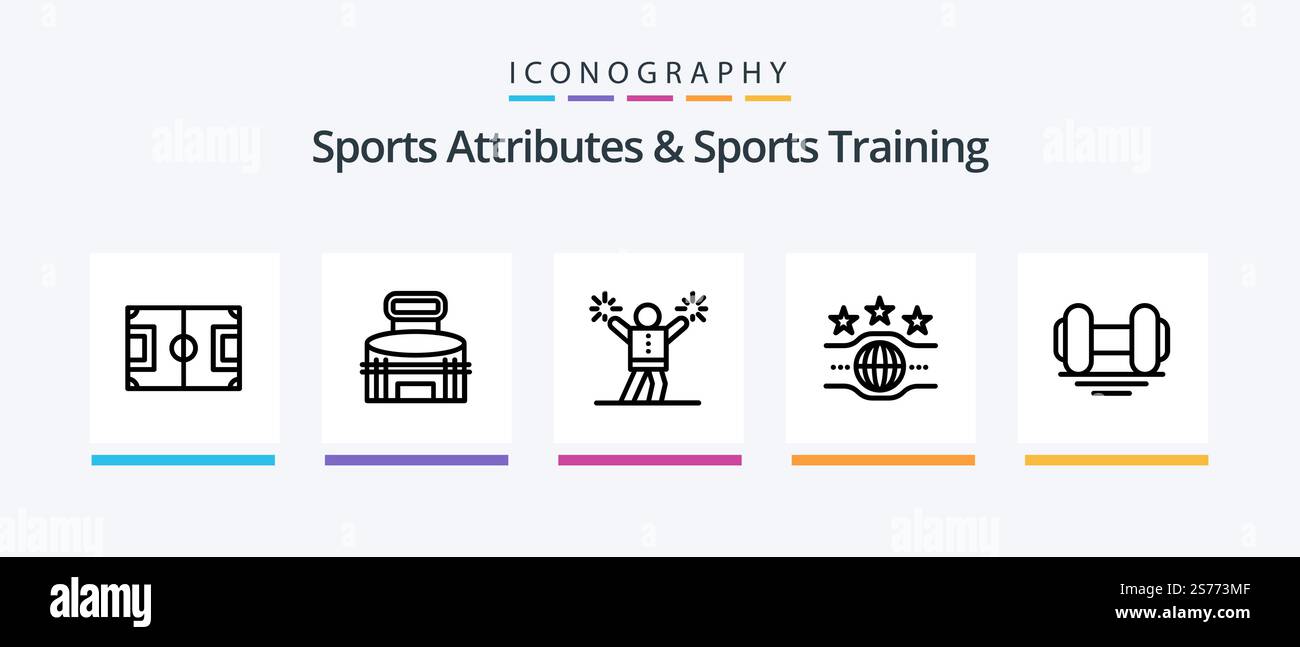 Sports Atributes And Sports Training Line 5 Icon Pack Including sport ...