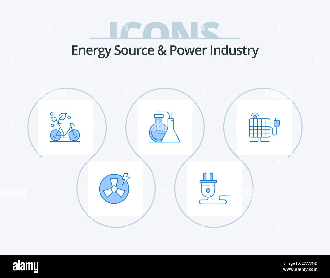 Energy Source And Power Industry Blue Icon Pack 5 Icon Design. energy ...