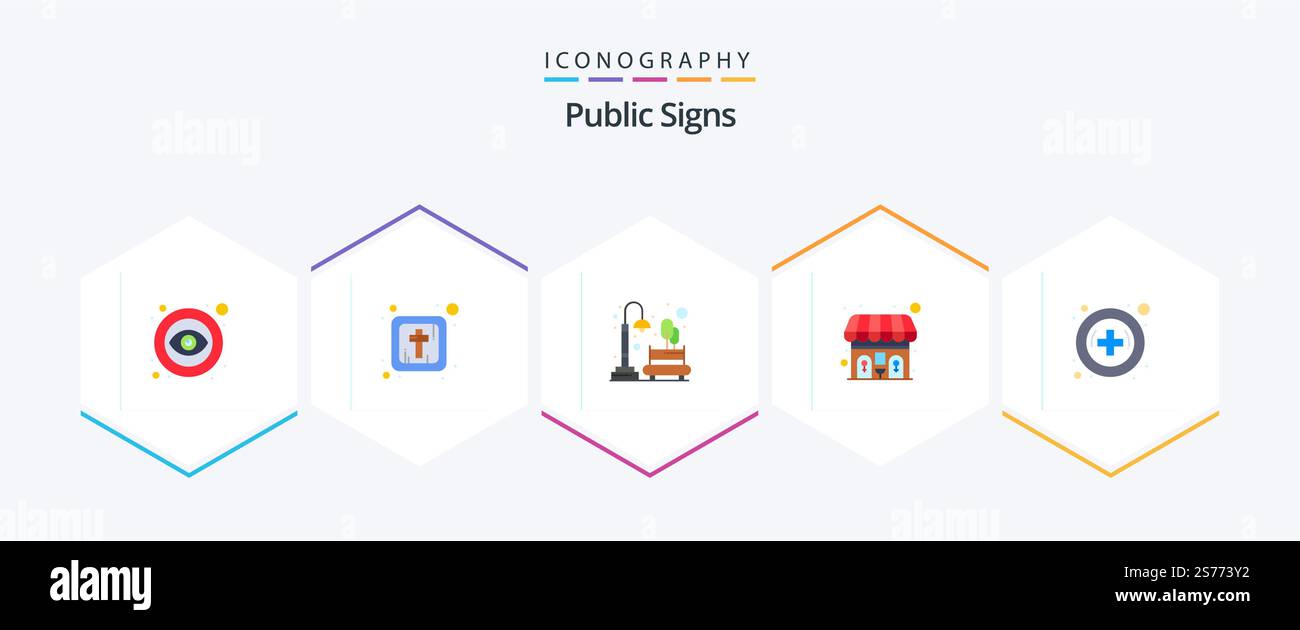 Public Signs 25 Flat icon pack including pharmacy. hospital. moon. wc ...