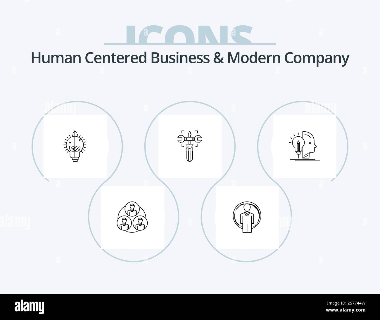 Human Centered Business And Modern Company Line Icon Pack 5 Icon Design. speaker. year. grandpaa ...