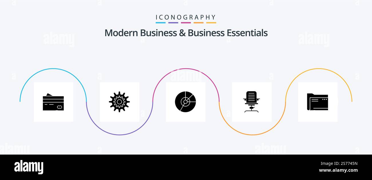 Modern Business And Business Essentials Glyph 5 Icon Pack Including ...