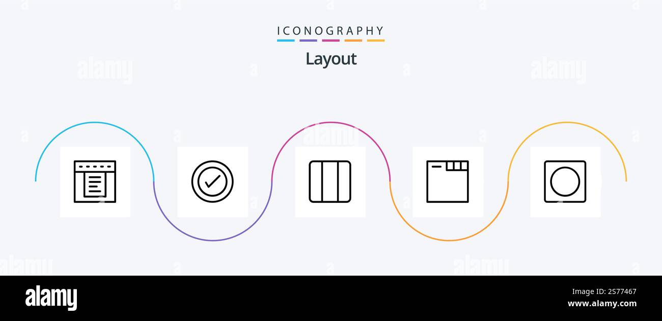 Layout Line 5 Icon Pack Including overlay. frame. grid. creative. tabs ...