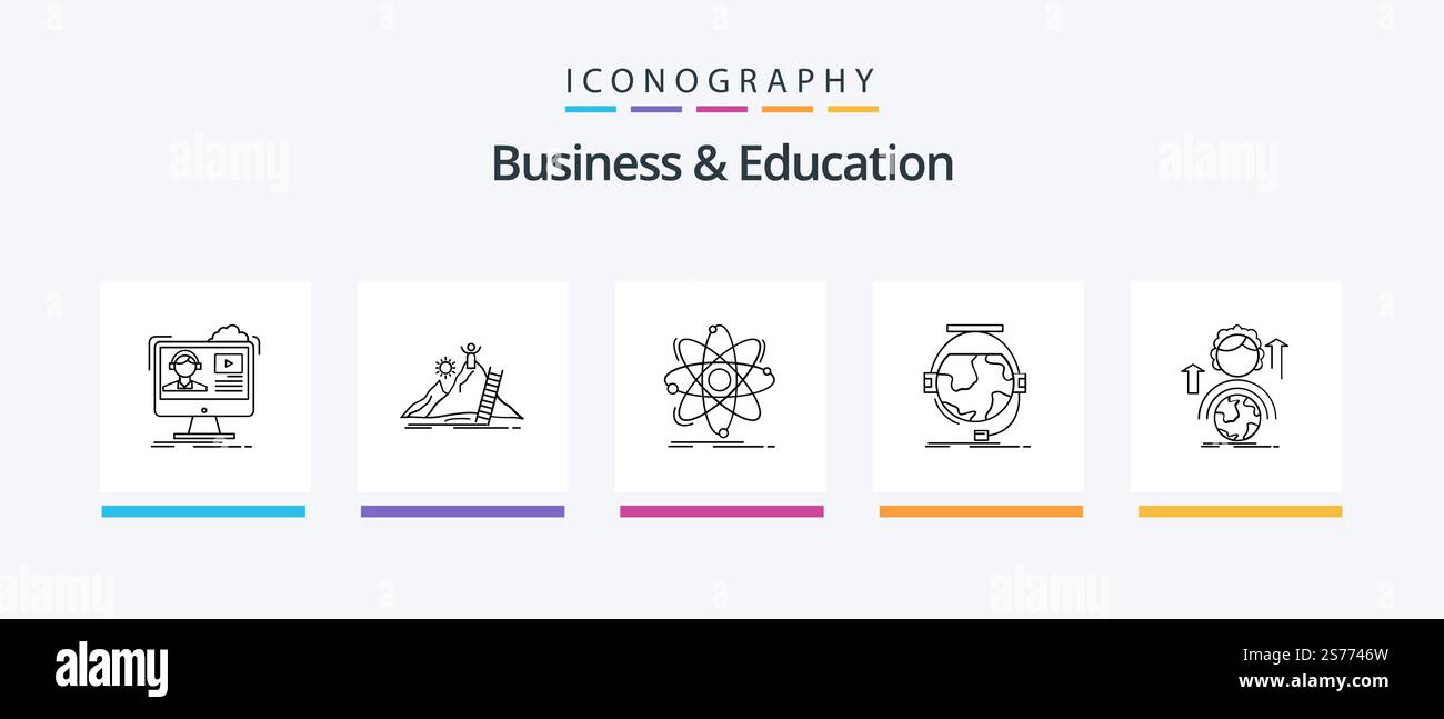 Business And Education Line 5 Icon Pack Including online. convert ...