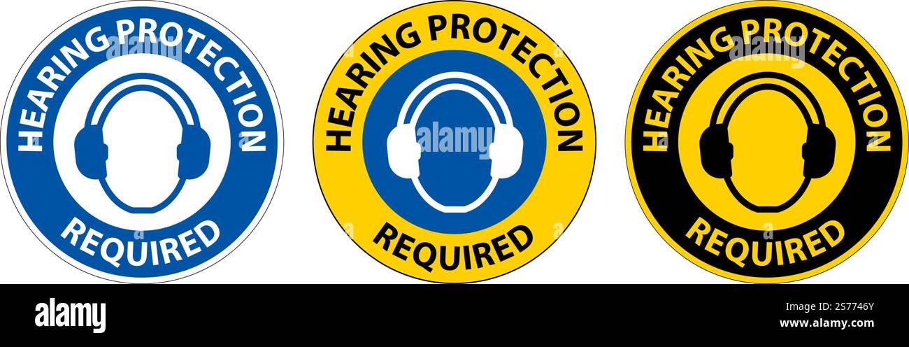 Label Floor Sign, Hearing Protection Required Stock Vector Image & Art ...