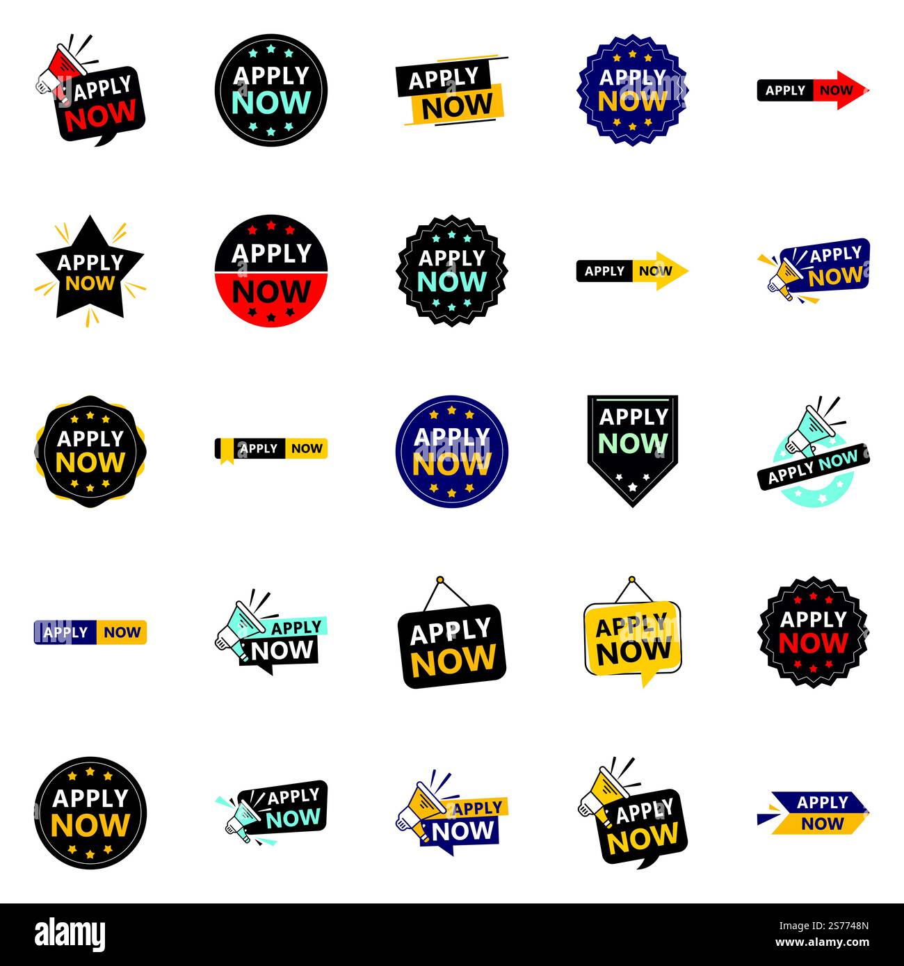 25 Eye-catching Apply Now Banners to Help You Stand Out Stock Vector ...