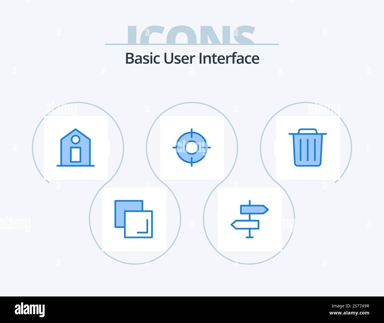 Basic Blue Icon Pack 5 Icon Design. recycle. ux. label. ui. essential ...