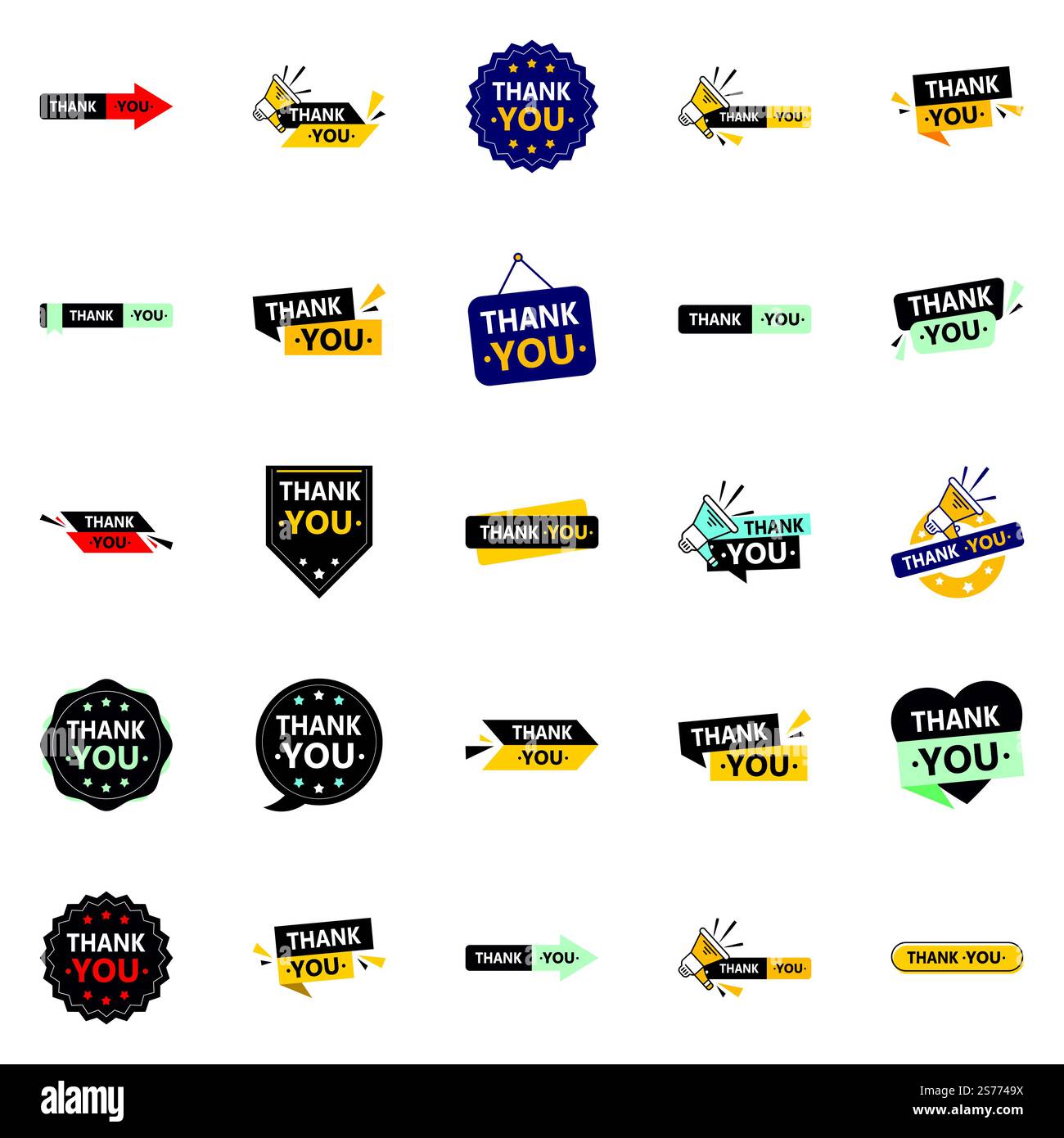 25 Unique Vector Designs for Thank You Messages Stock Vector Image ...