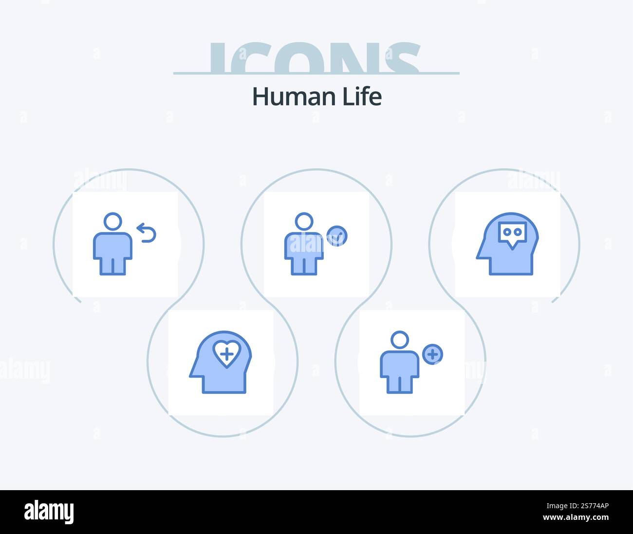 Human Blue Icon Pack 5 Icon Design. done. check. avatar. body. return ...