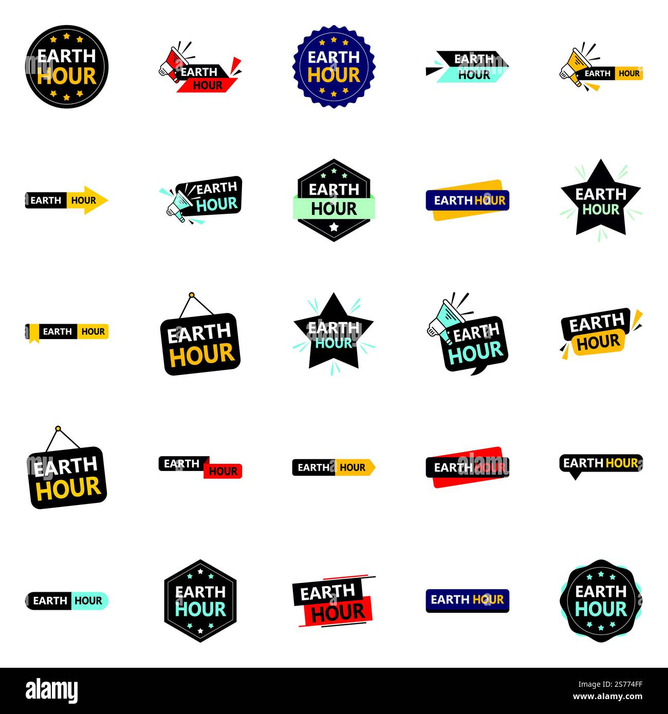 25 Dynamic Vector Designs in the Earth Hour Pack Perfect for Earth Day ...