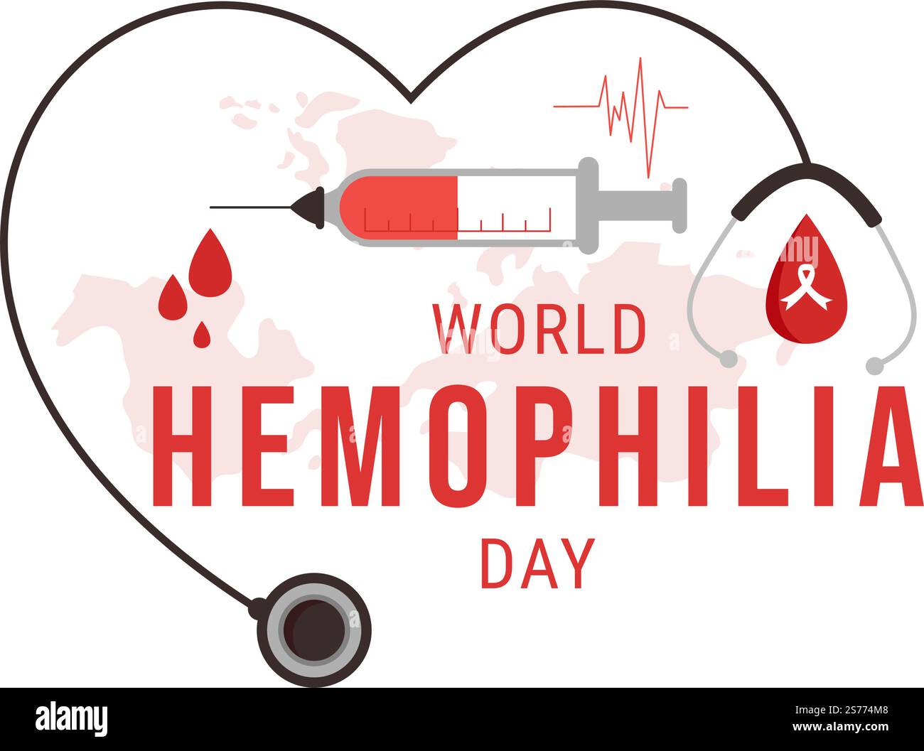 World Hemophilia Day on April 17 Illustration with Red Bleeding Blood ...