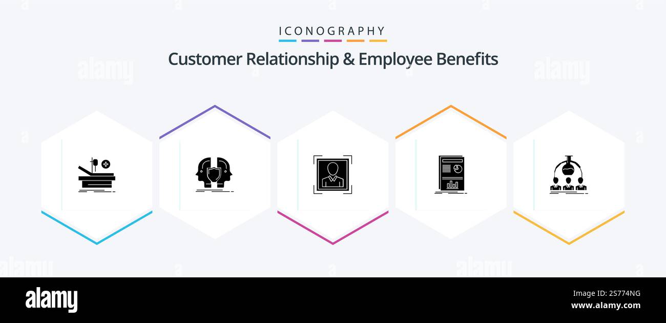Customer Relationship And Employee Benefits 25 Glyph icon pack ...