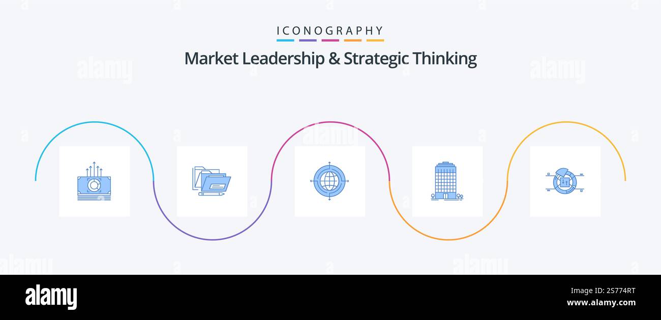 Market Leadership And Strategic Thinking Blue 5 Icon Pack Including ...