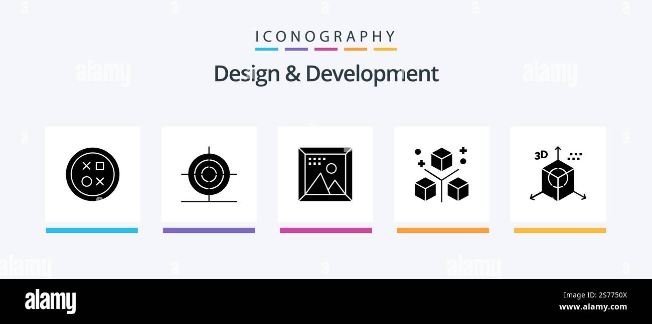 Design and Development Glyph 5 Icon Pack Including objects. design ...