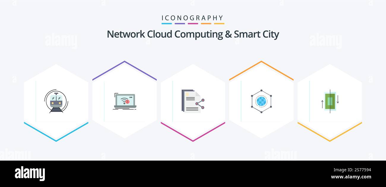 Network Cloud Computing And Smart City 25 Flat icon pack including data. network. lost. document ...