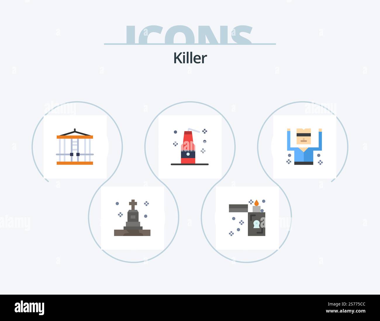 Killer Flat Icon Pack 5 Icon Design. criminal. weapons. decapitate ...