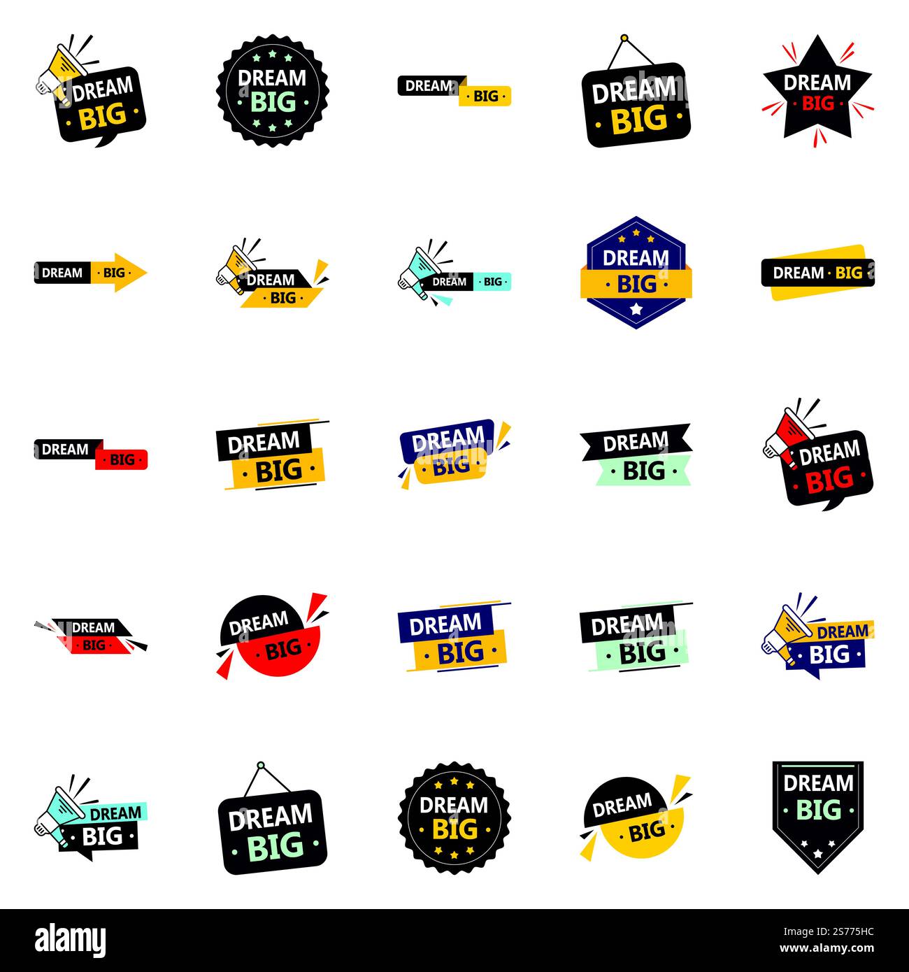 Dream Big Innovative vector elements for big dream achievement 25 pack ...