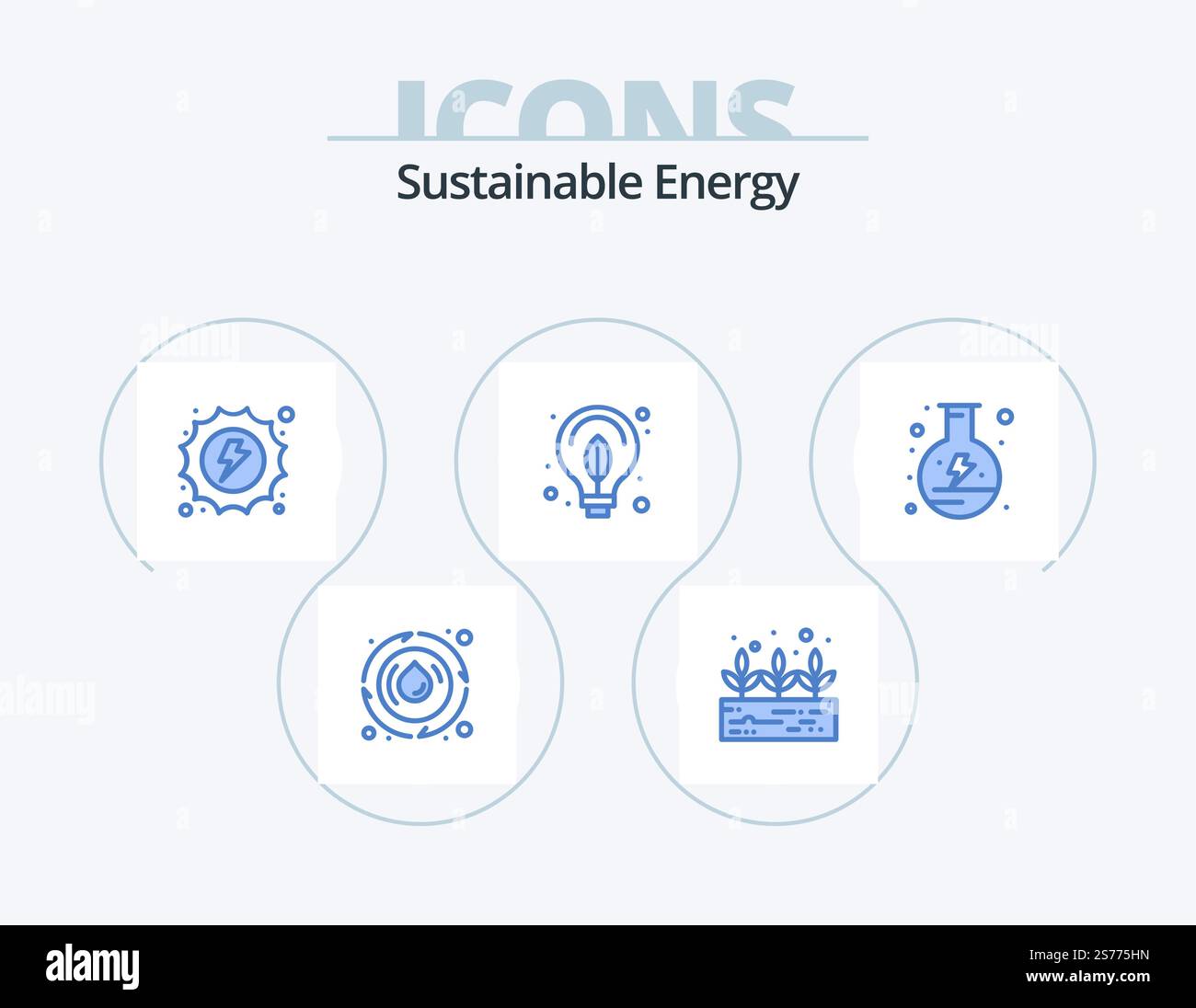 Sustainable Energy Blue Icon Pack 5 Icon Design. flask. energy. hydro ...