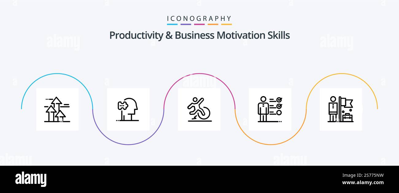 Productivity And Business Motivation Skills Line 5 Icon Pack Including ...