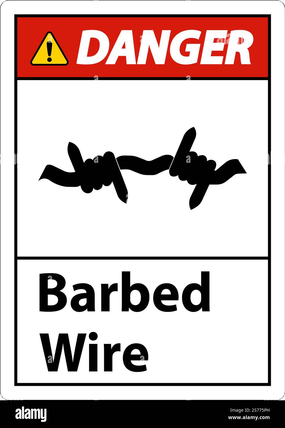 Danger Sign Barbed Wire On White Background Stock Vector Image & Art ...
