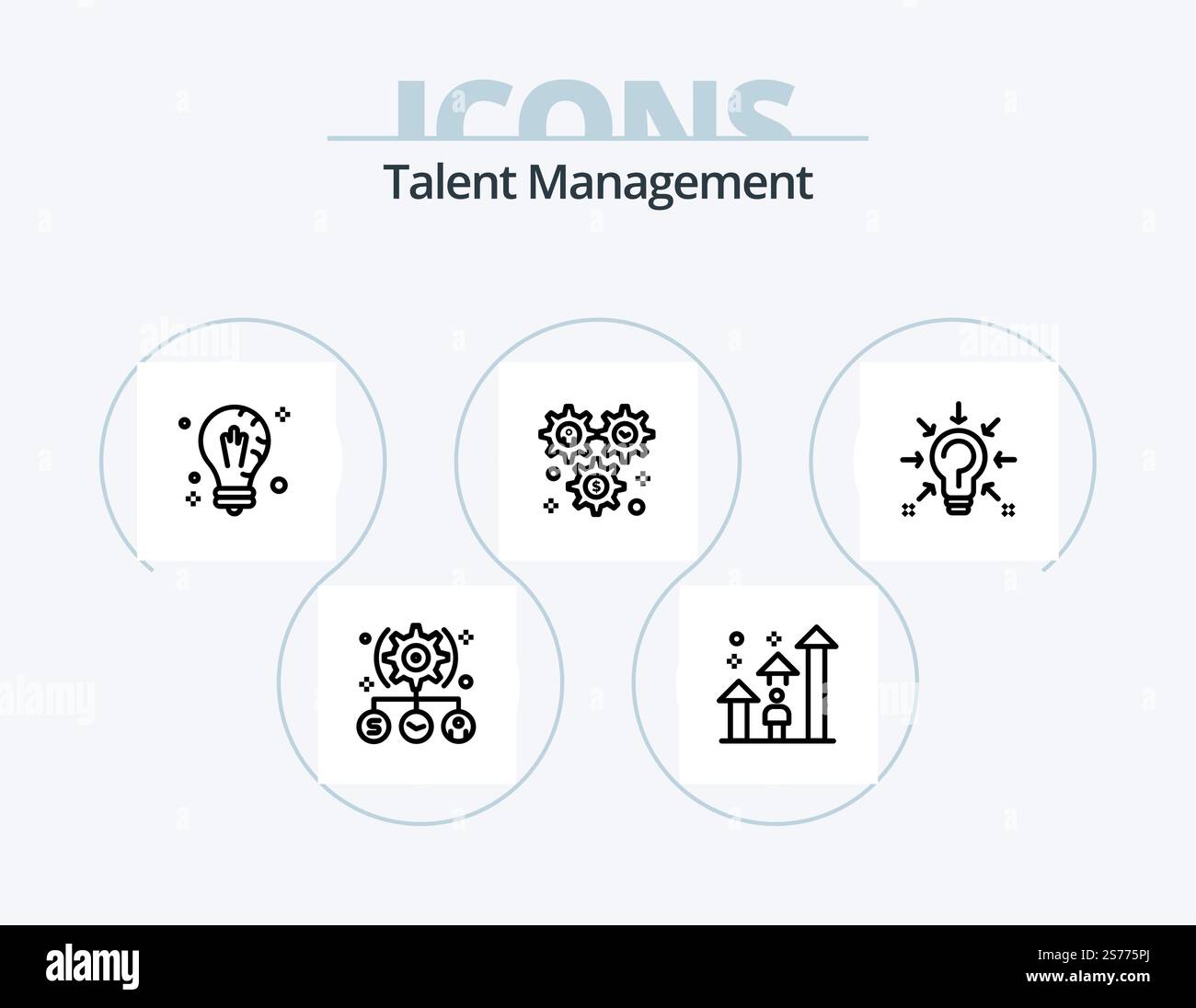 Talent Management Line Icon Pack 5 Icon Design. idea. bulb. man. user ...