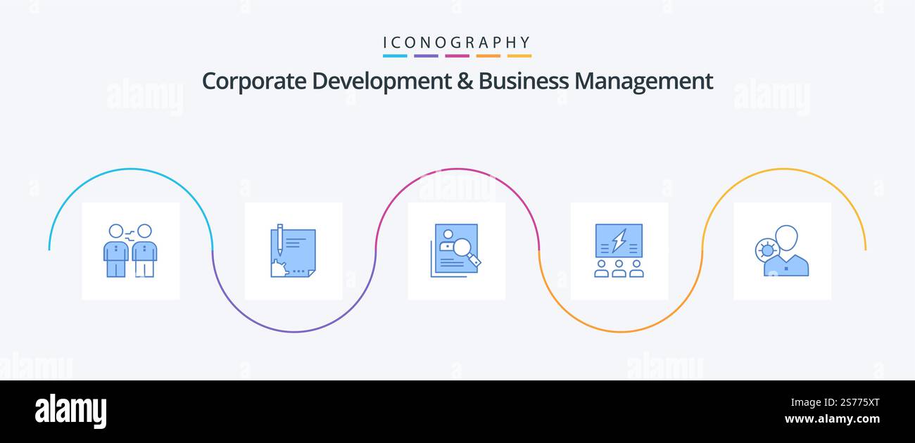 Corporate Development And Business Management Blue 5 Icon Pack ...