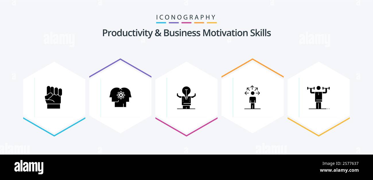 Productivity And Business Motivation Skills 25 Glyph icon pack ...