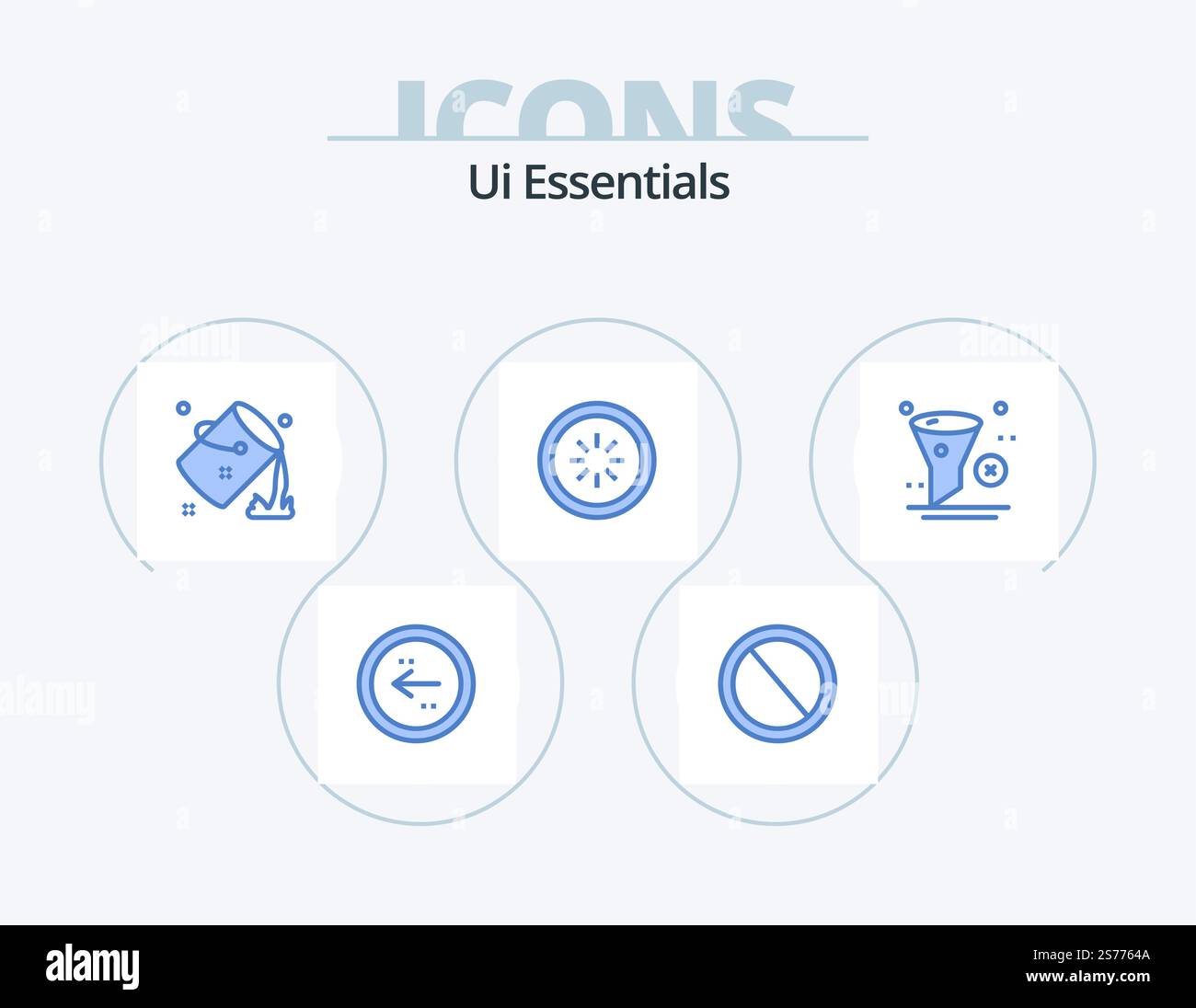 Ui Essentials Blue Icon Pack 5 Icon Design. connection. buffer. trash ...