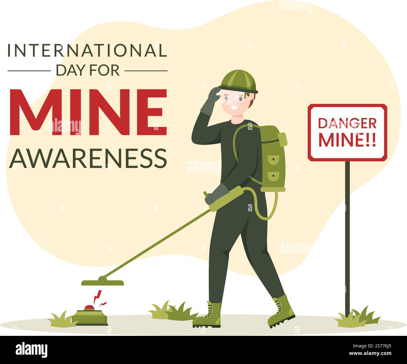 International Mine Awareness Day on April 04 Illustration with Do Not ...