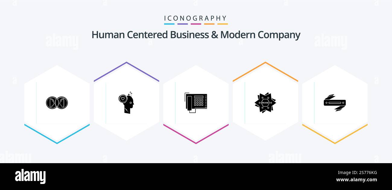 Human Centered Business And Modern Company 25 Glyph icon pack including ...