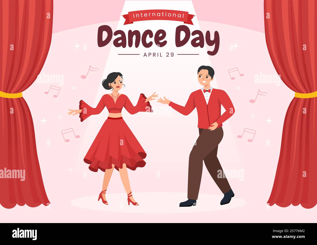 International Dance Day Illustration with Professional Dancing ...