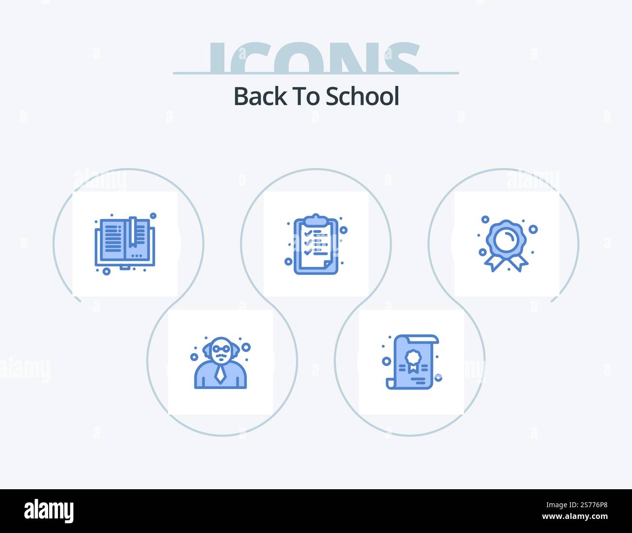 Back To School Blue Icon Pack 5 Icon Design. champion. achievement ...