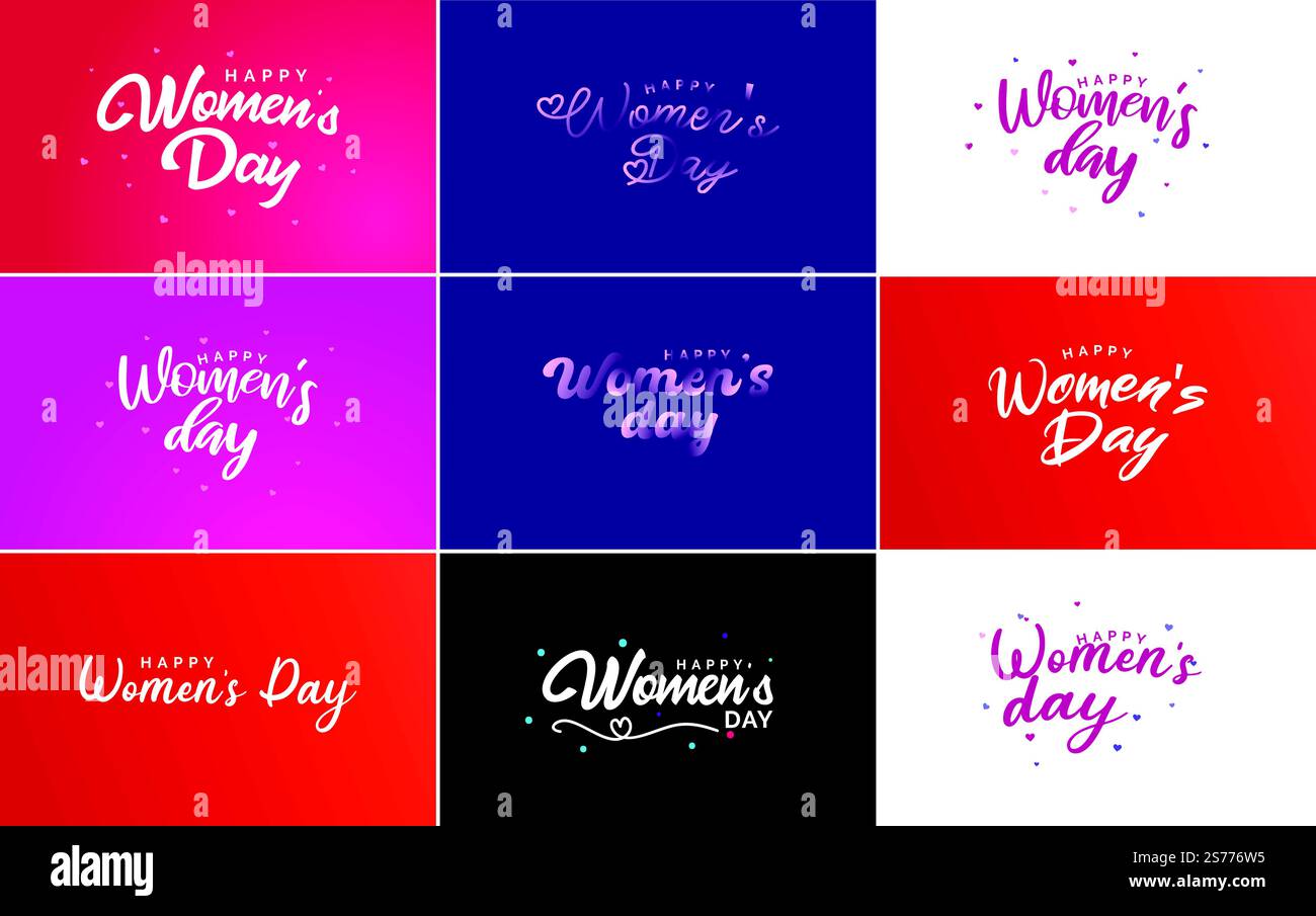 International Women’s Day vector hand written typography background ...