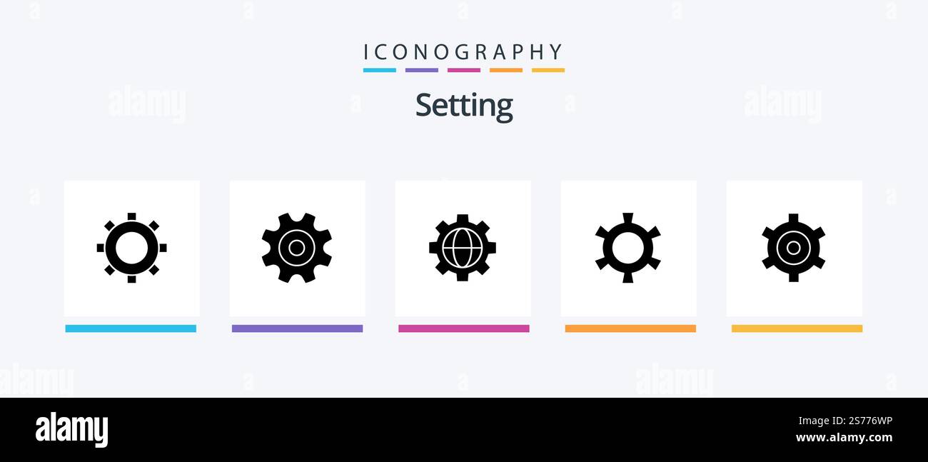Setting Glyph 5 Icon Pack Including . cogs. setting. setting. setting ...
