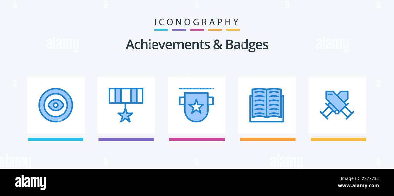 Achievements and Badges Blue 5 Icon Pack Including achievement ...