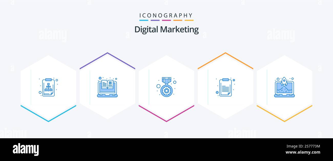 Digital Marketing 25 Blue icon pack including product. license. tasks ...