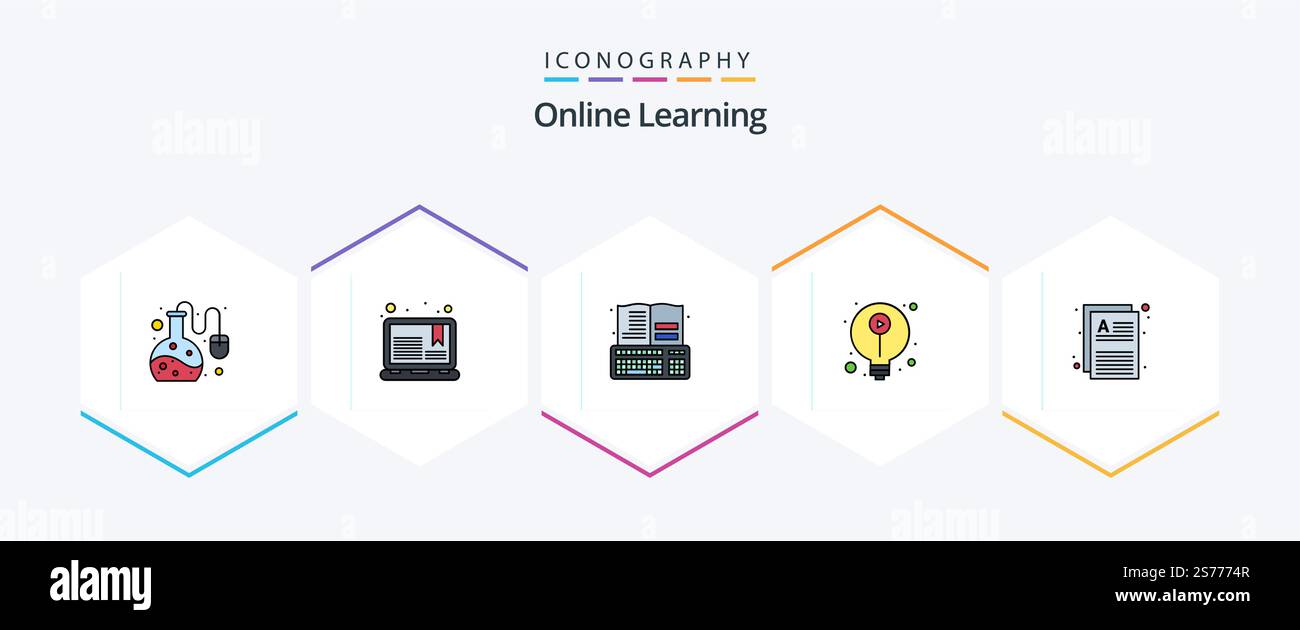 Online Learning 25 FilledLine icon pack including files. knowledge ...