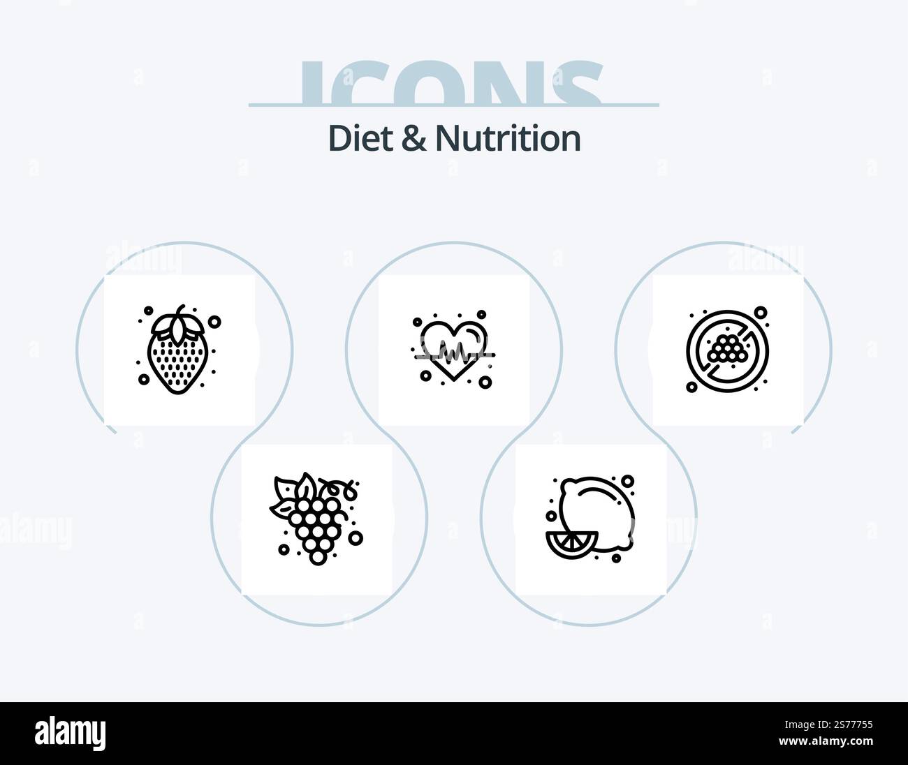 Diet And Nutrition Line Icon Pack 5 Icon Design. whey. protein. heart ...